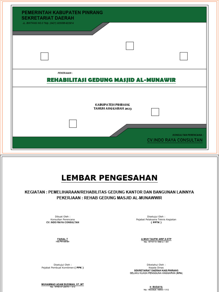 Gbr. Renc. Rehab Gedung Masjid Almunawir | PDF