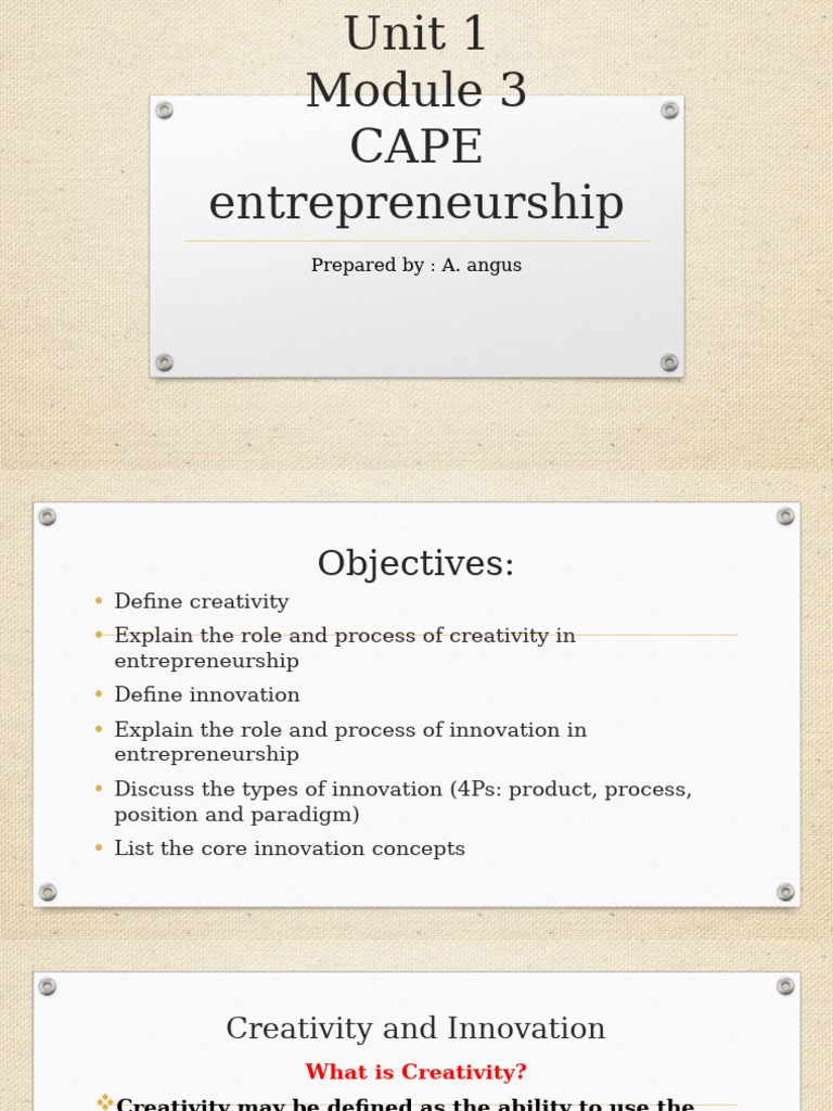 Creativity and Innovation Module 3 | PDF