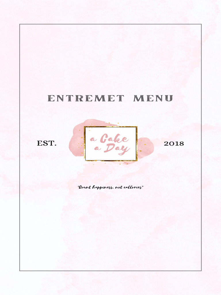 A.cakeaday Entremet Menu | PDF