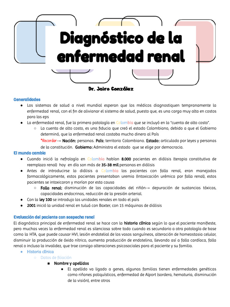 Diagnóstico de la enfermedad renal | PDF