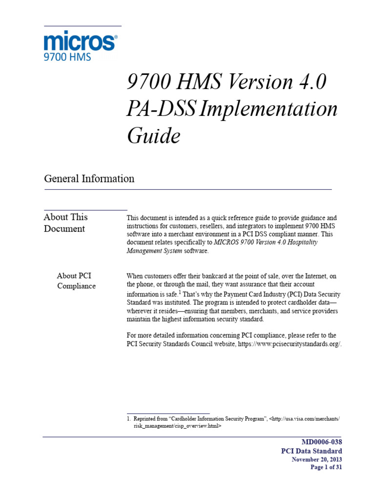9700 v4.0 PADSS Implementation Guide | PDF