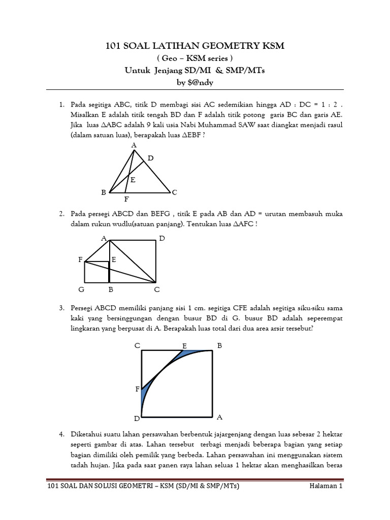101 SOAL LATIHAN GEOMETRY KSM-1 | PDF