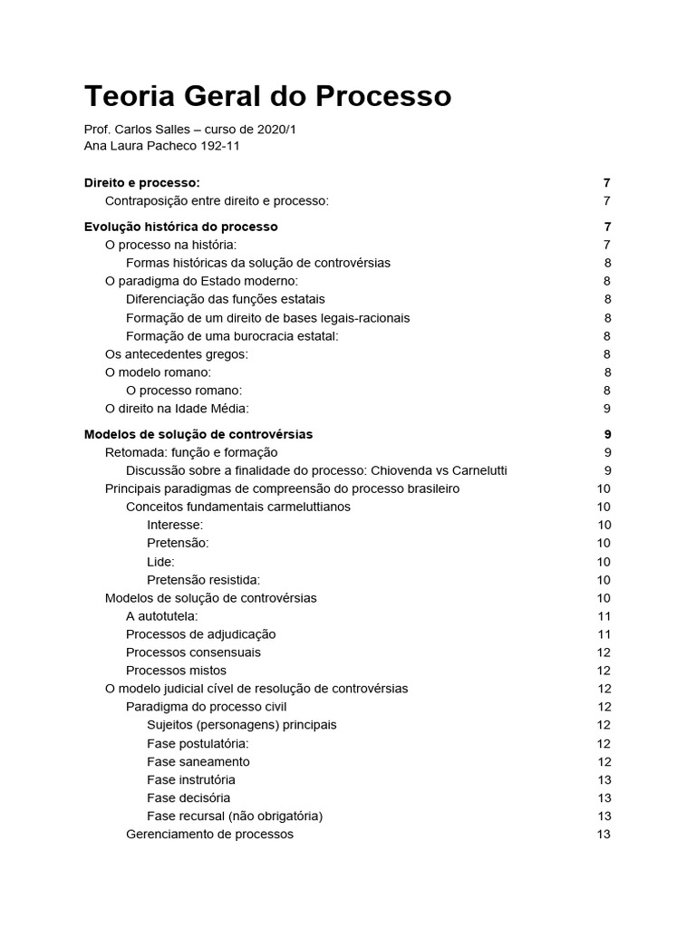Teoria Geral Do Processo | PDF