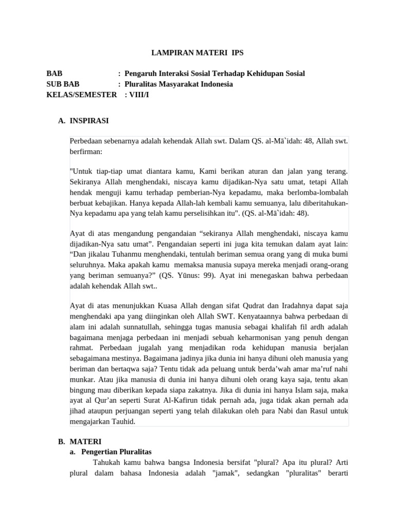 LKPD Ips Kelas 8 | PDF