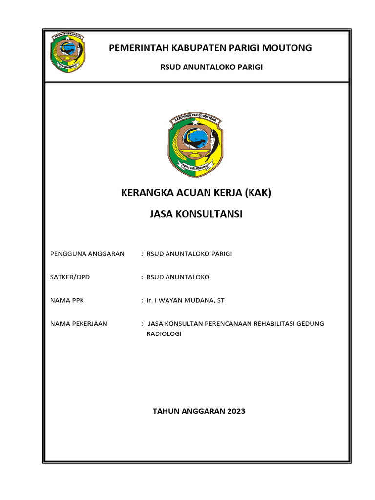 KAK DED Radiologi Salin | PDF