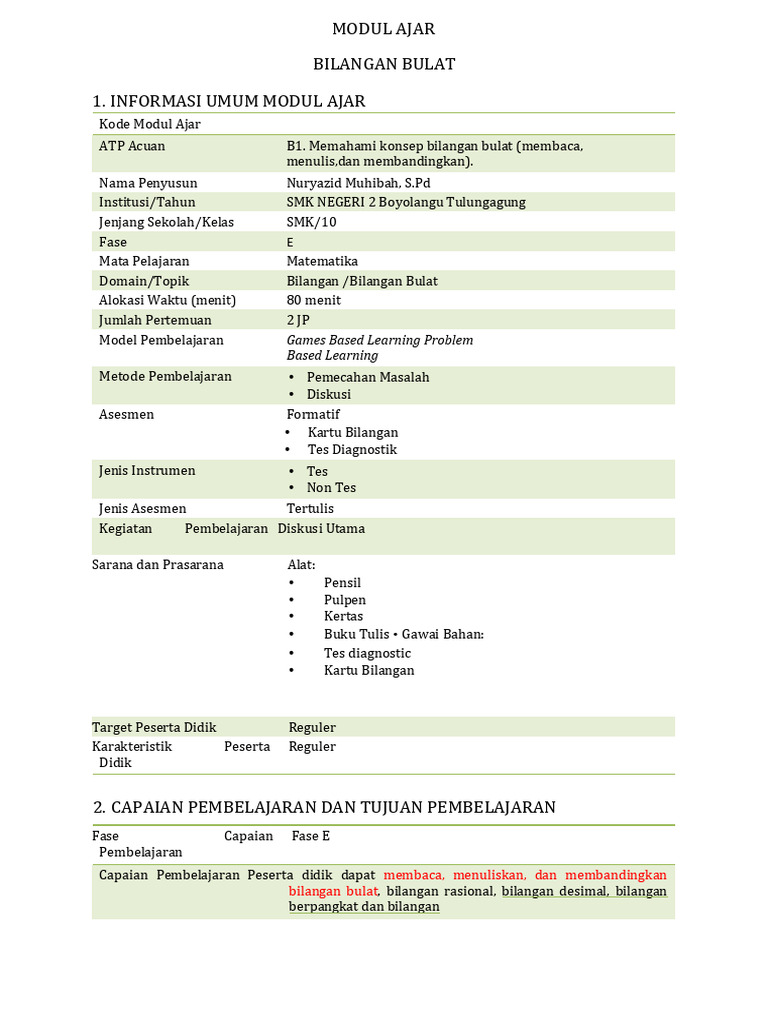 Bilangan Bulat | PDF