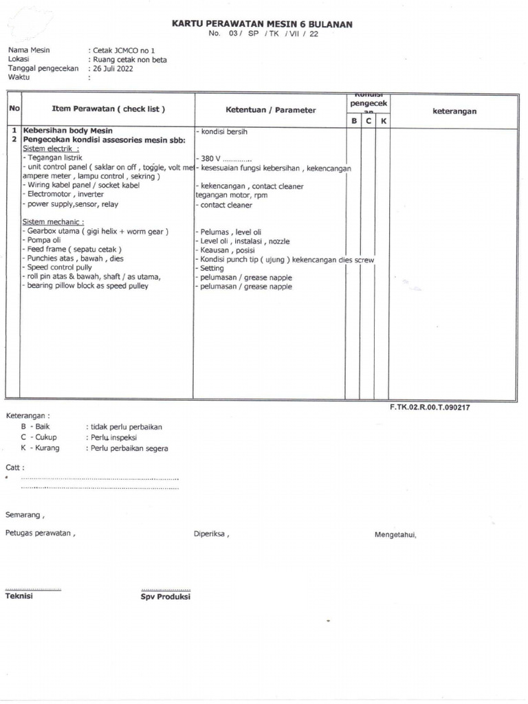 Protap Perawatan Alat | PDF