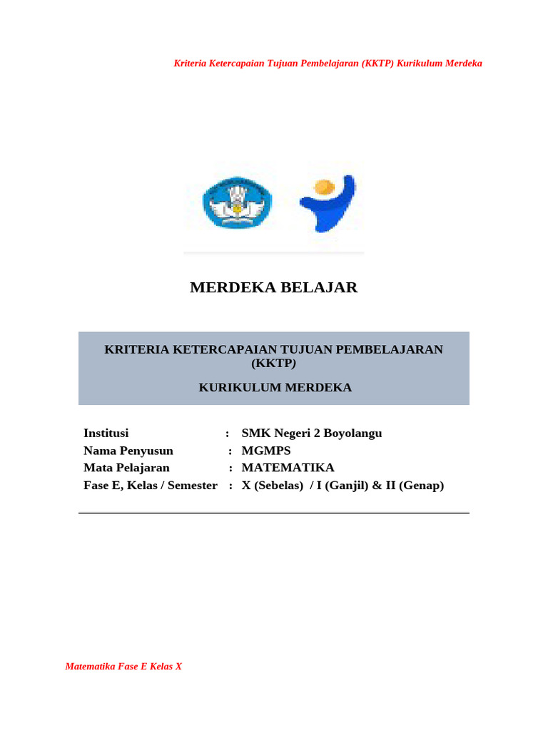KKTP Mat Klas X | PDF