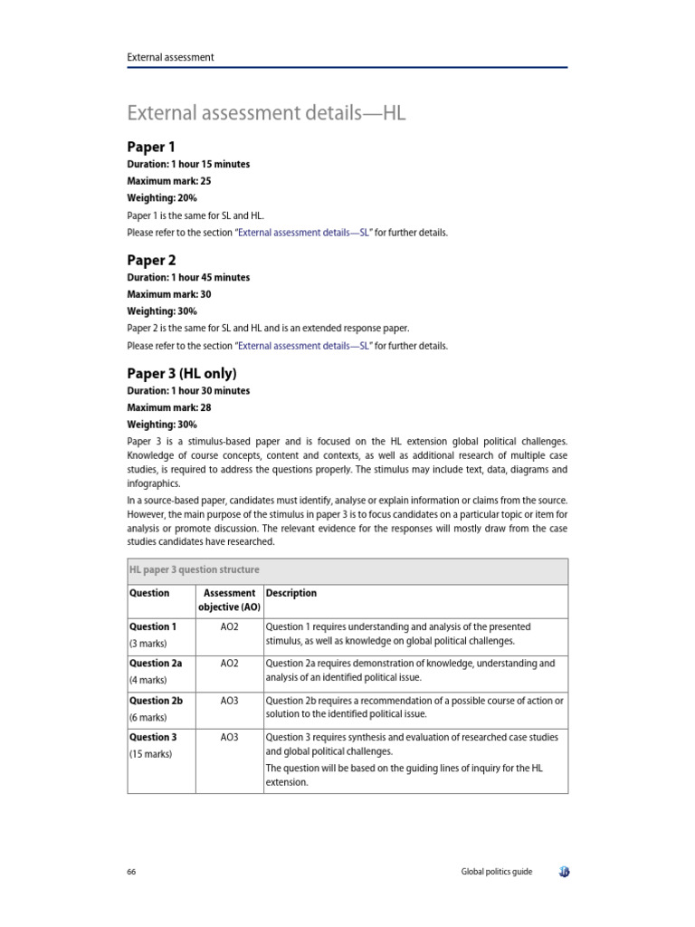Assessment Outline - HL | PDF