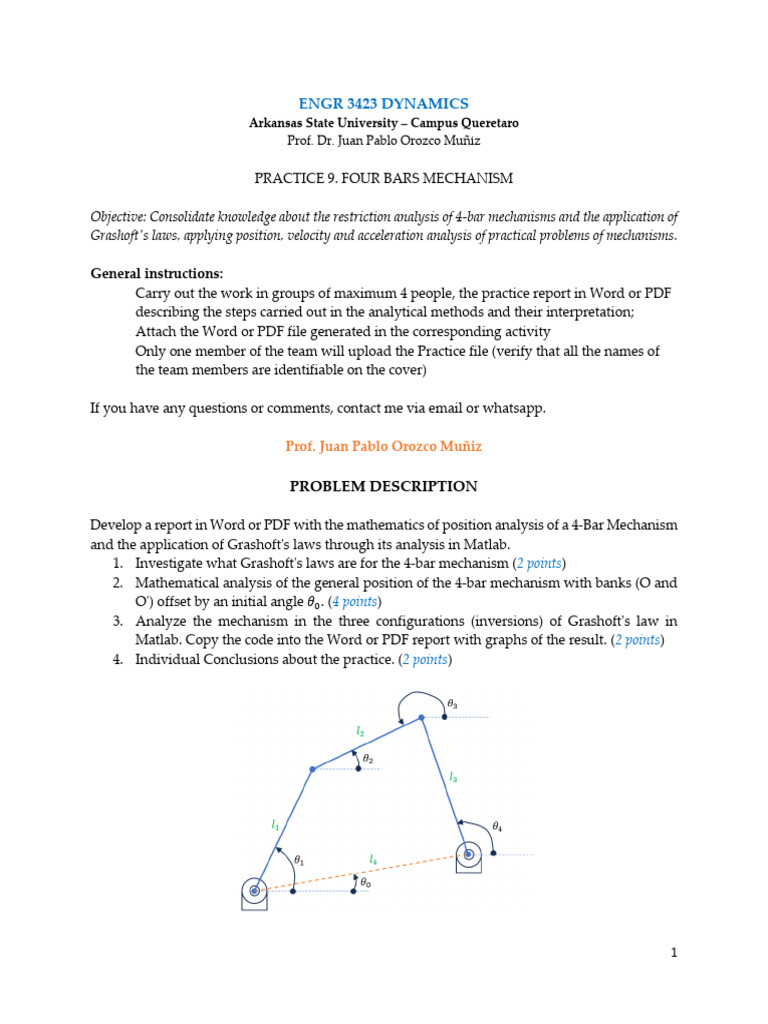 Practice 9. 4bars Mechanism | PDF