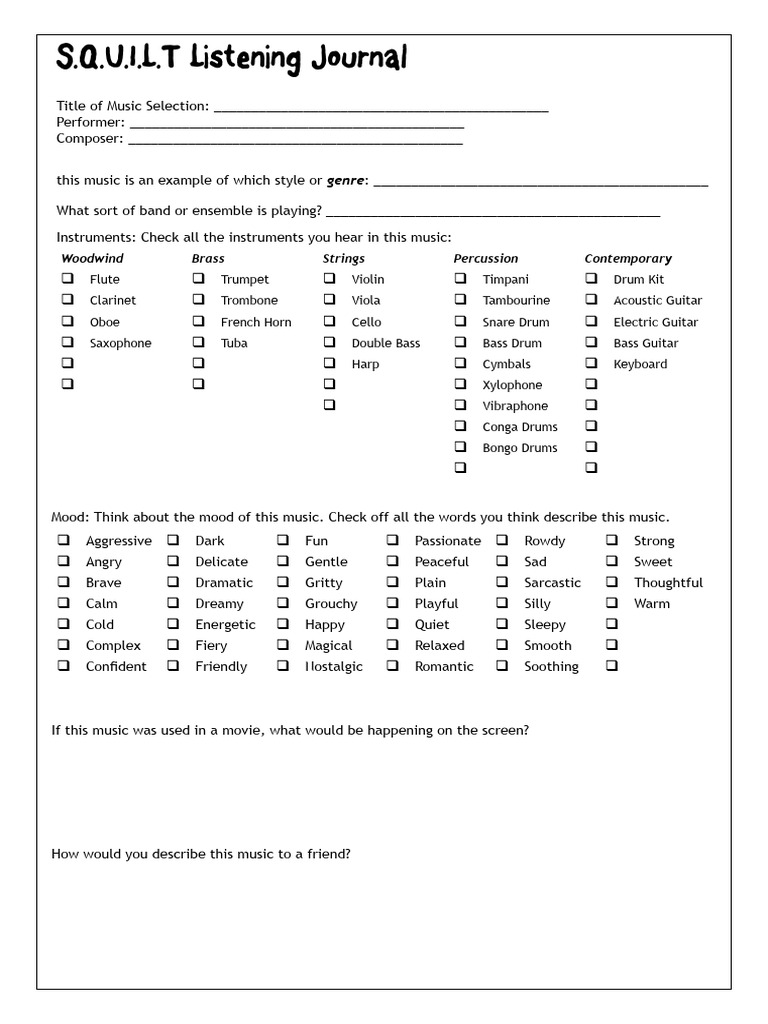 Listening Journal | PDF