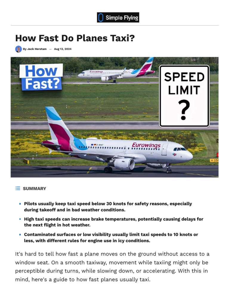[Simple Flying] How Fast Do Planes Taxi_ | PDF