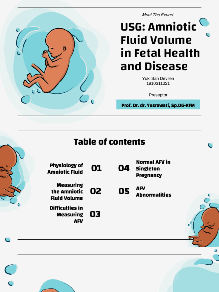 USG - Amniotic Fluid Volume in Fetal Health and Disease | PDF