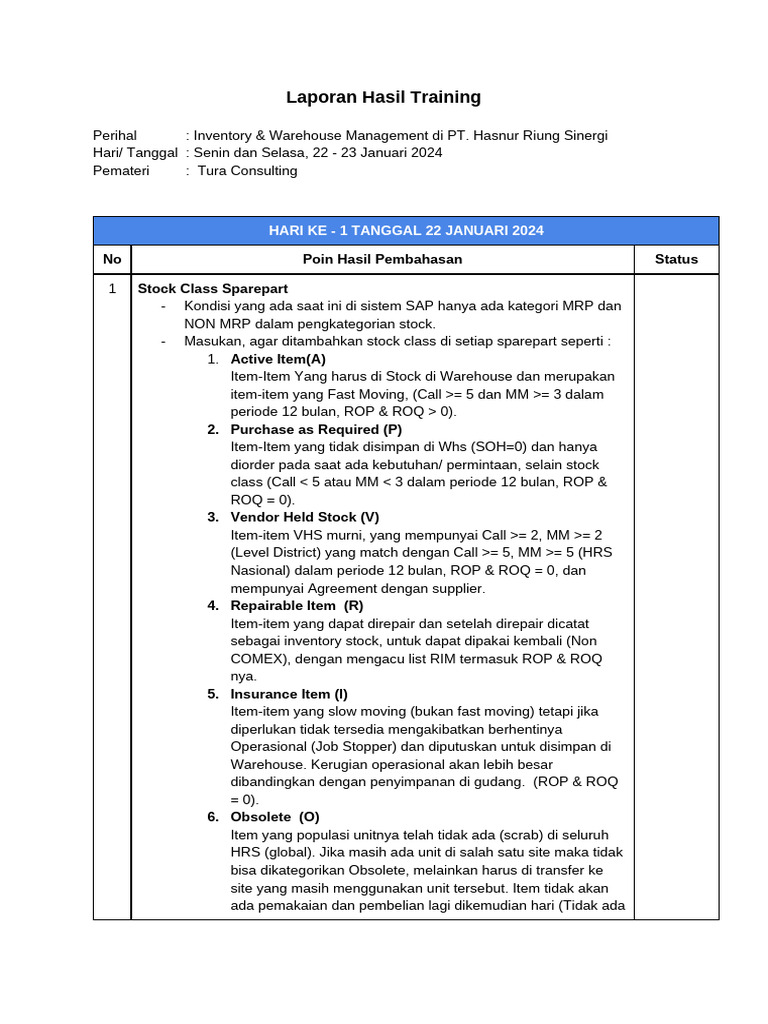 Laporan Hasil Training | PDF