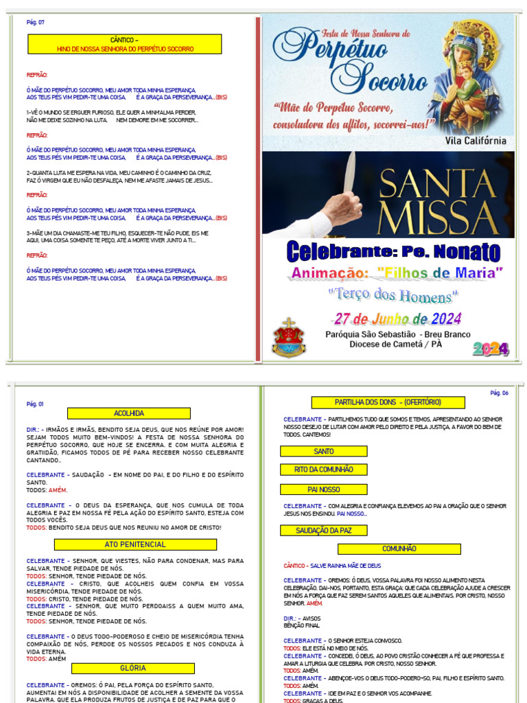 Folheto Missa | PDF