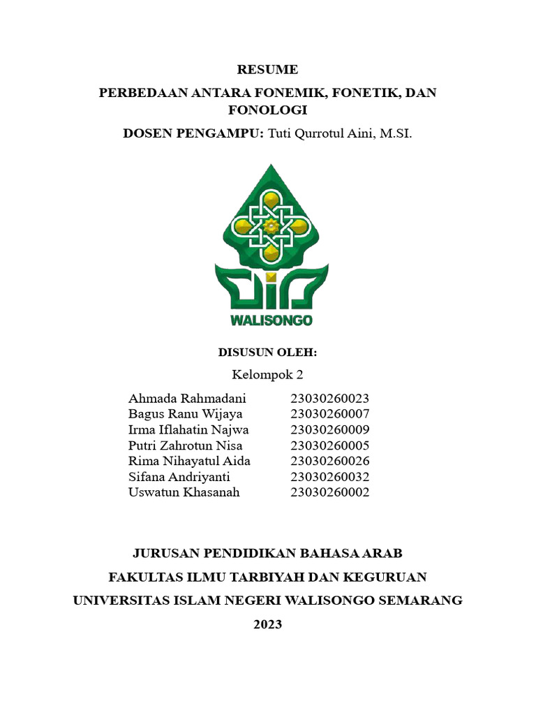 Fonologi, Fonetik, Fonemik Dan Ruang Lingkupnya 2 | PDF