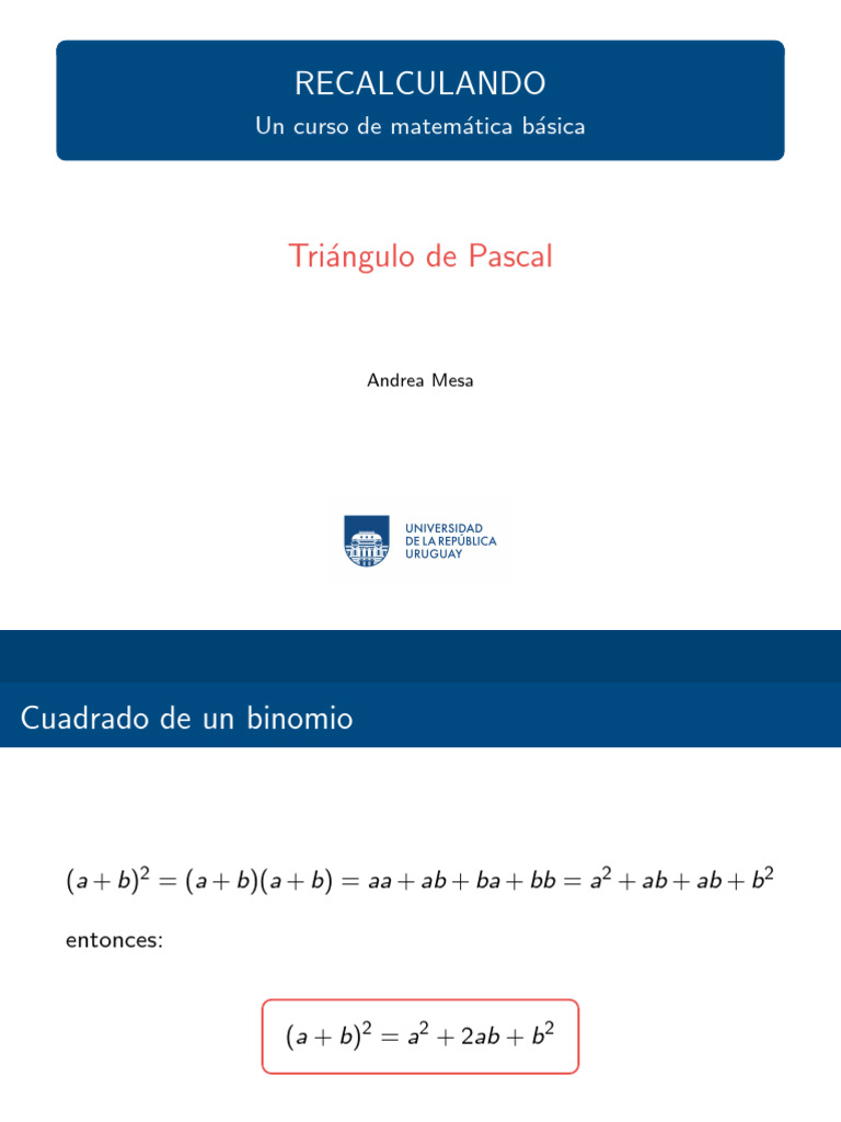 Recalculando_triángulo de Pascal | PDF