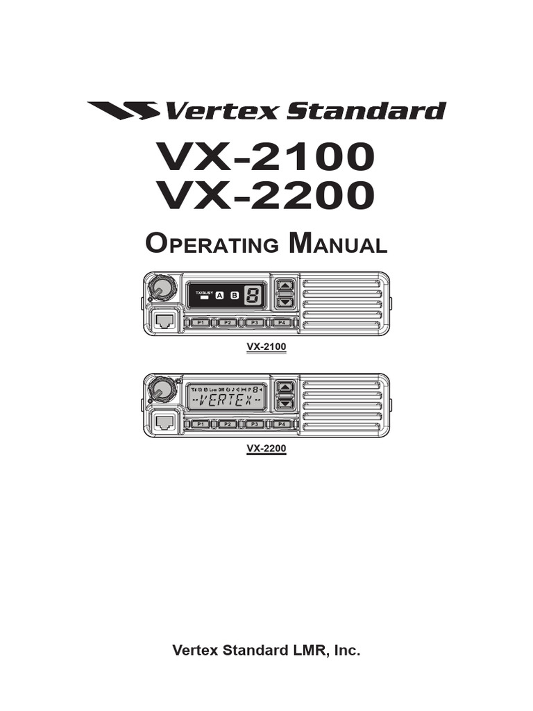 Vertexstandardvx2100e Userguide | PDF