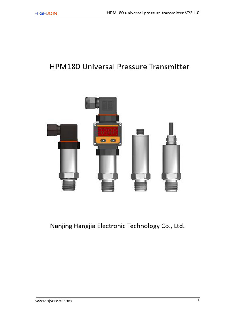 HPM180 Universal Pressure Transmitter-Datasheet (2024-08-17 00 - 25 ...