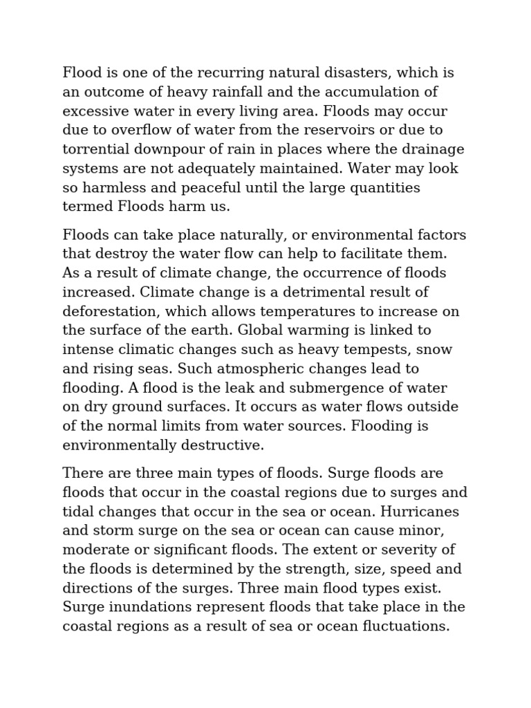 Flood Is One of The Recurring Natural Disasters | PDF