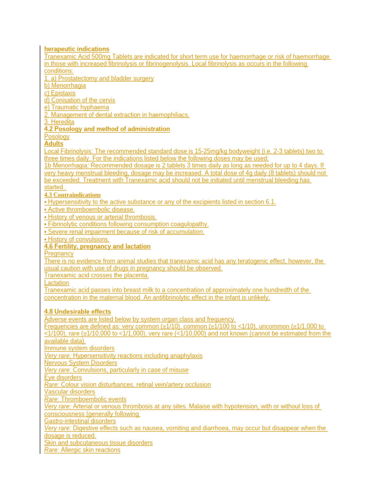 Tranexamic Acid | PDF