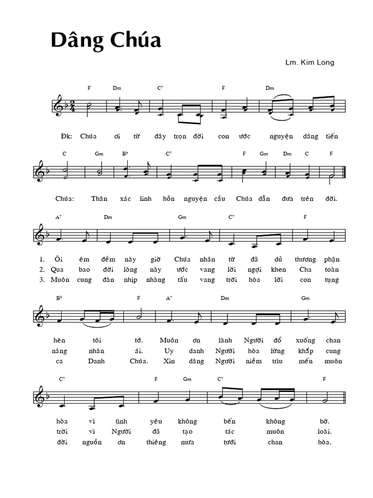 Dâng Chúa - Lm. Kim Long | PDF