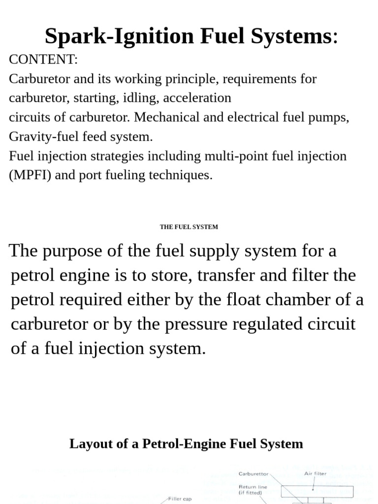 Spark-Ignition Fuel Systems | PDF