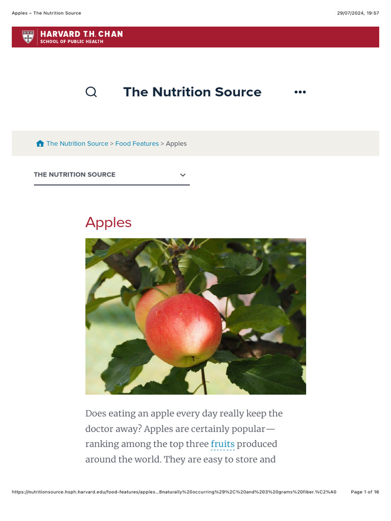 Apples - The Nutrition Source | PDF