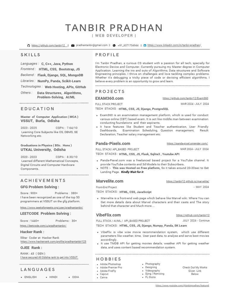 Tanbir Pradhan CV | PDF