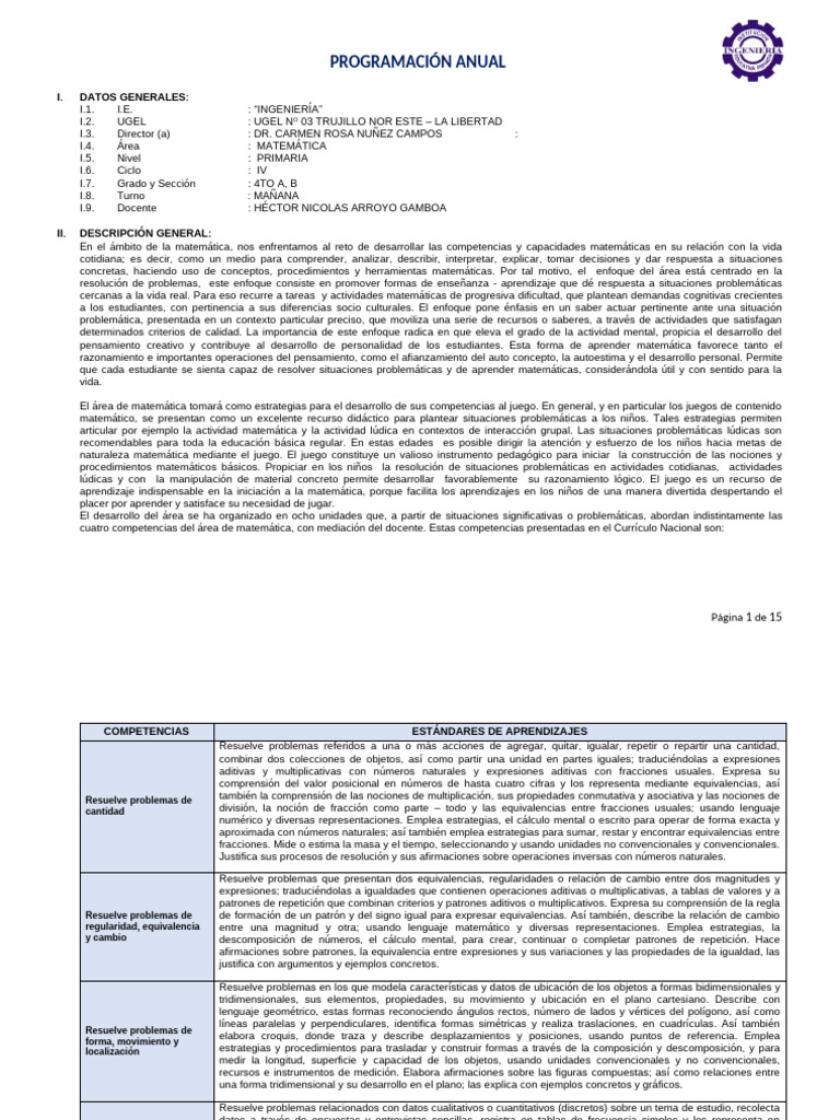 Programación 4to Grado Prim | PDF | Aprendizaje | Métodos y materiales de enseñanza