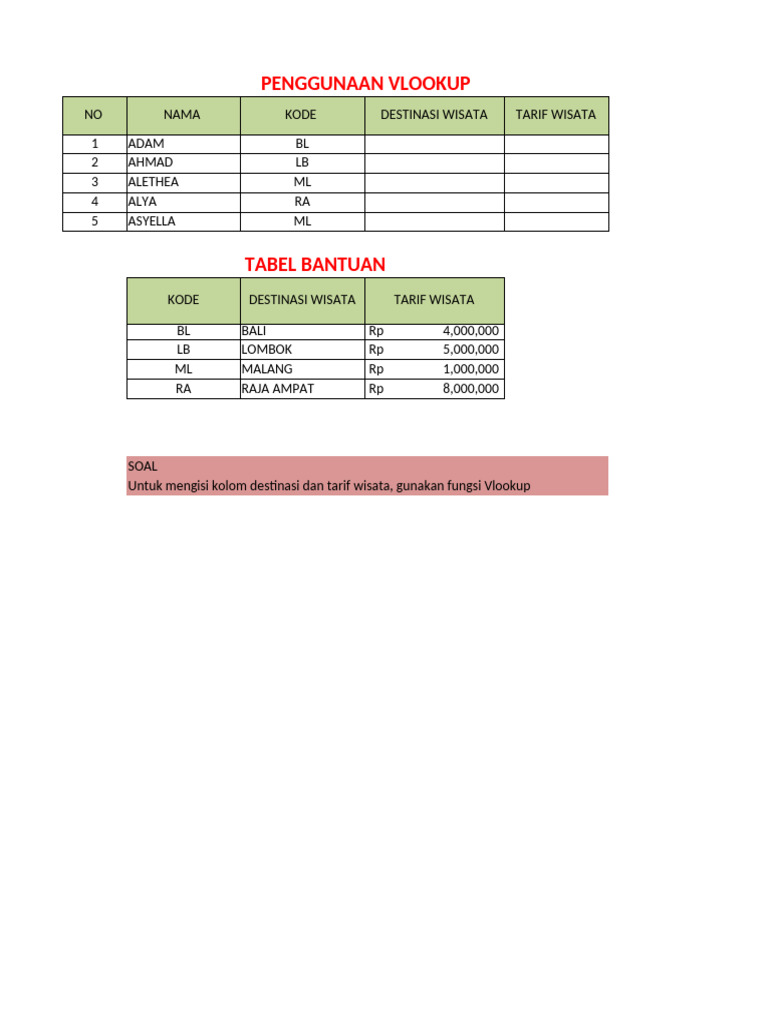 Soal Vlookup | PDF