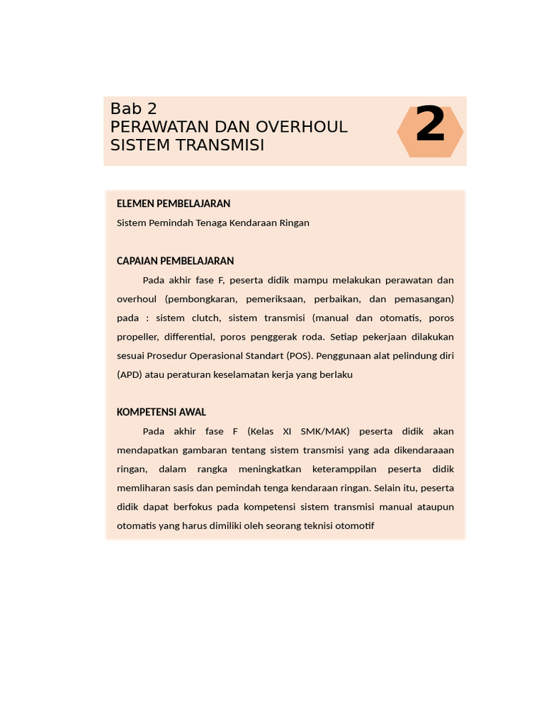 MODUL BUKU TRANSMISI | PDF