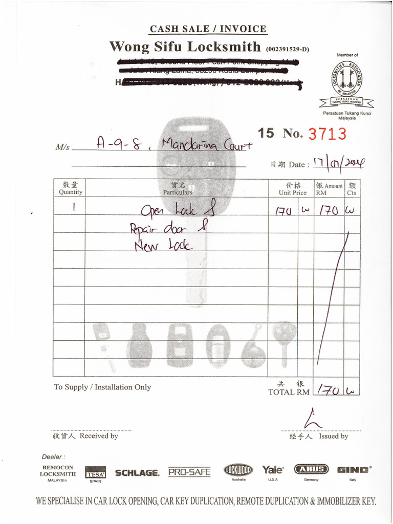 Door Repair Receipt | PDF