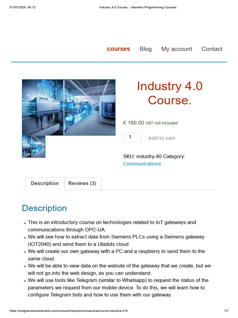 Industry 4.0 Course. - Siemens Programming Courses | PDF | Programmable Logic Controller | Computing