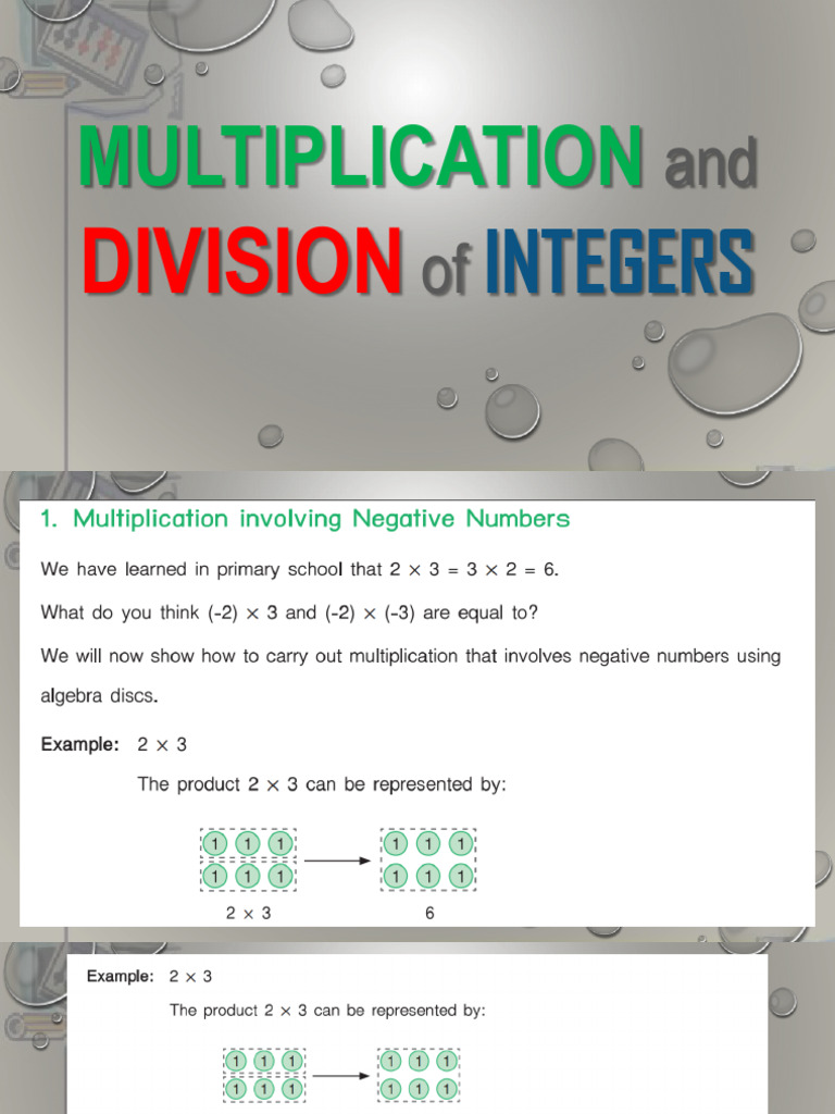 Multiplication and Division of Integers | PDF
