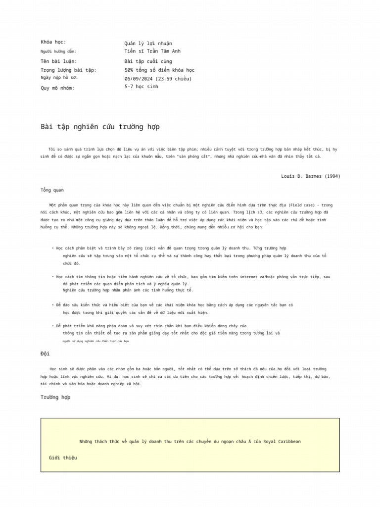 Case Assignment 6 | PDF