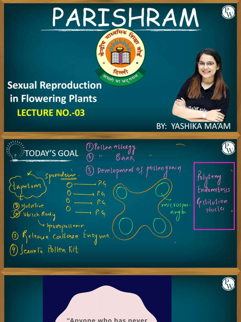 Sexual Reproduction In Flowering Plants 03 Classnotes Pdf