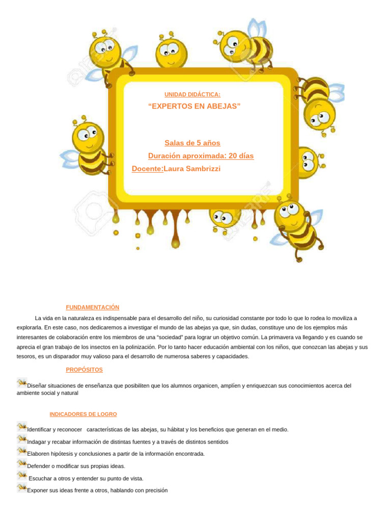 Abejas Unidad Didáctica | PDF | Apicultor | Comunicación