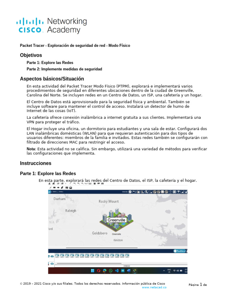 Packet Tracer - Exploración de Seguridad de Red - Modo Físico | PDF