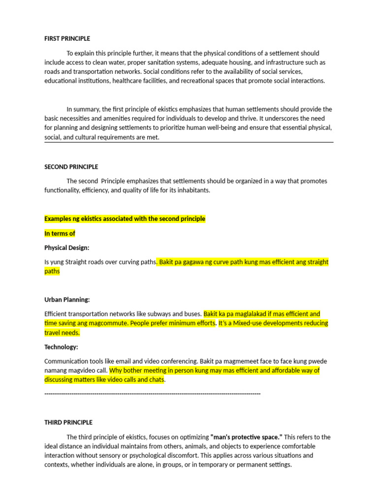 5 Principles of Ekistics | PDF