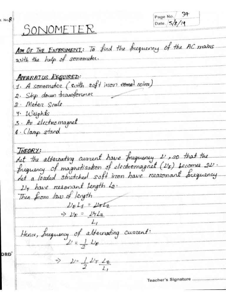 Frequency of Ac Mains Using Sonometer-1 | PDF
