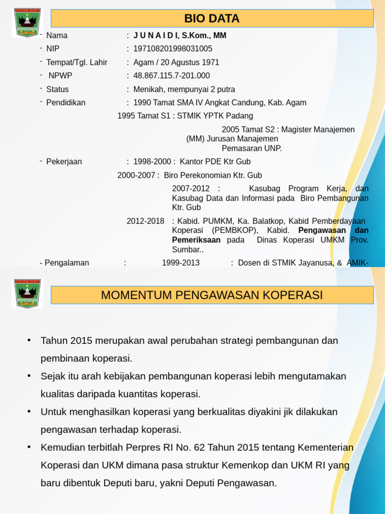 Presentasi Penkes Koperasi Junaidi Ok | PDF