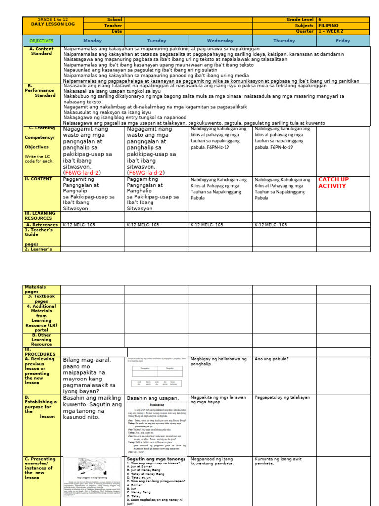 WEEK2-dll-FILIPINO Edited | PDF