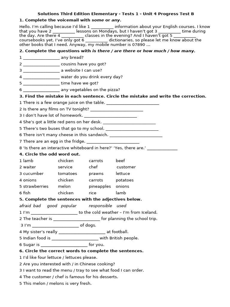 Solutions Third Edition Elementary | PDF