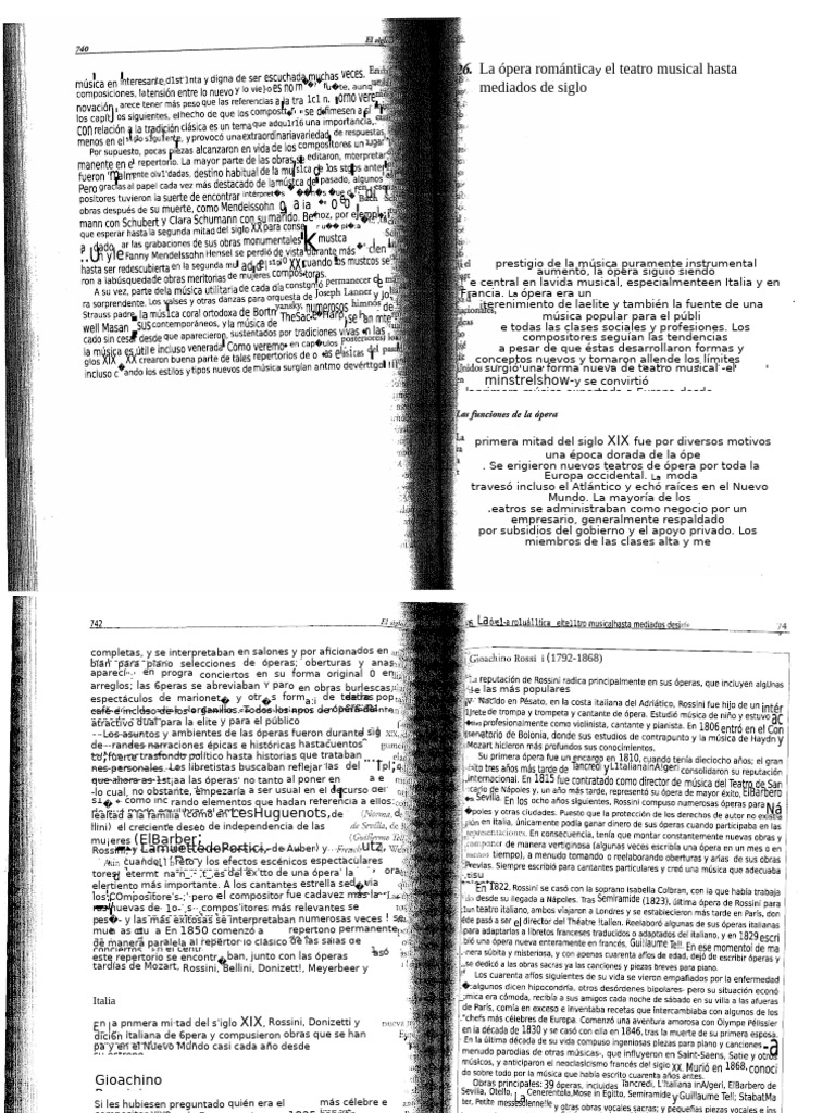 La Ópera Romántica El Teatro Musical Hasta Mediados de Siglo | PDF