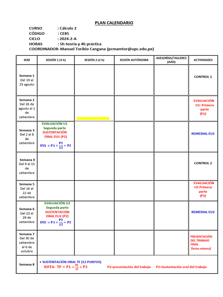 Ce85 Plan Calendario 2024-02-A | PDF