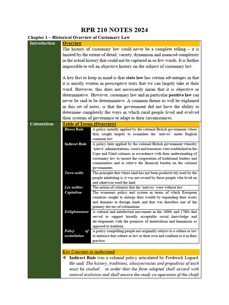 RPR 210 Notes 2024 | PDF