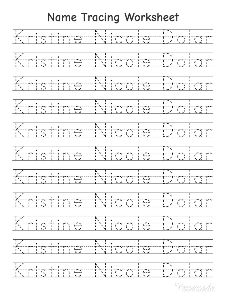 Name Tracing Worksheet | PDF