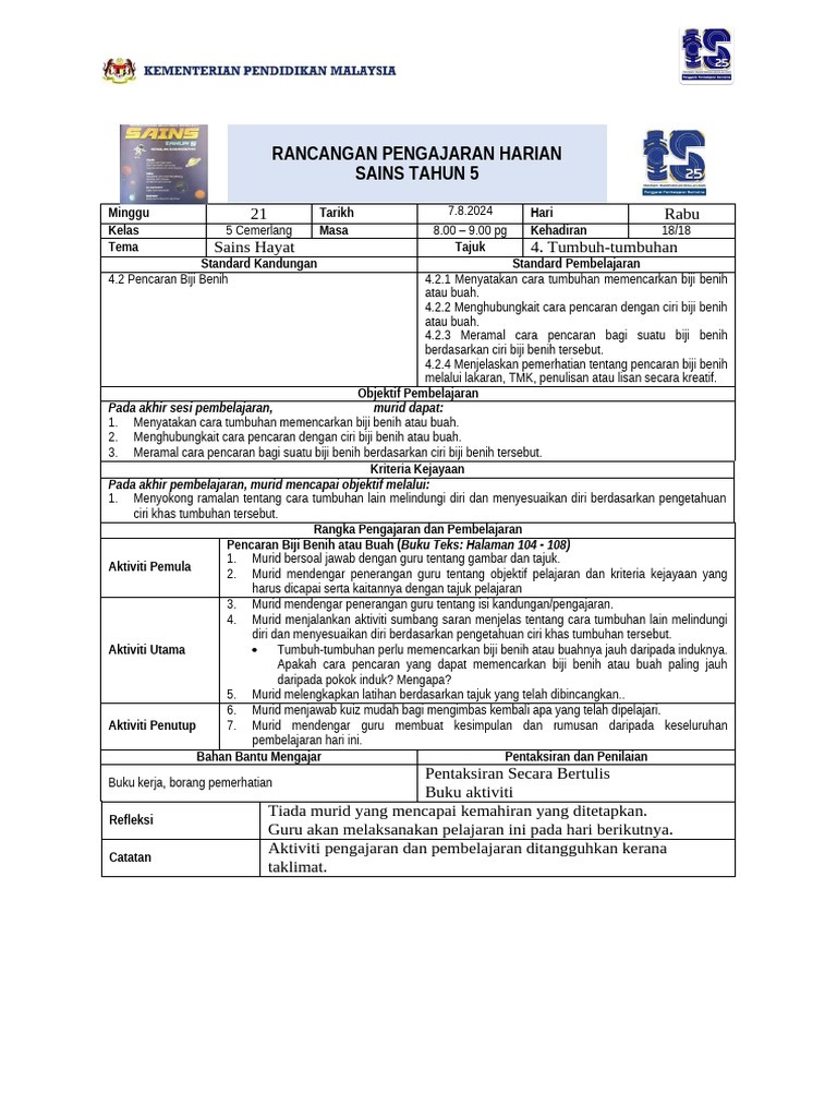 RPH Rabu 7.8.2024 | PDF