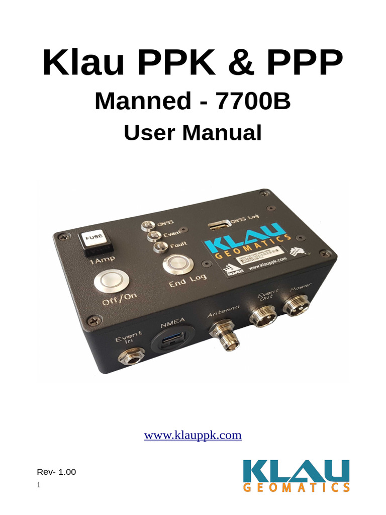 Klau Geomatics - Manned 7700B Manual | PDF